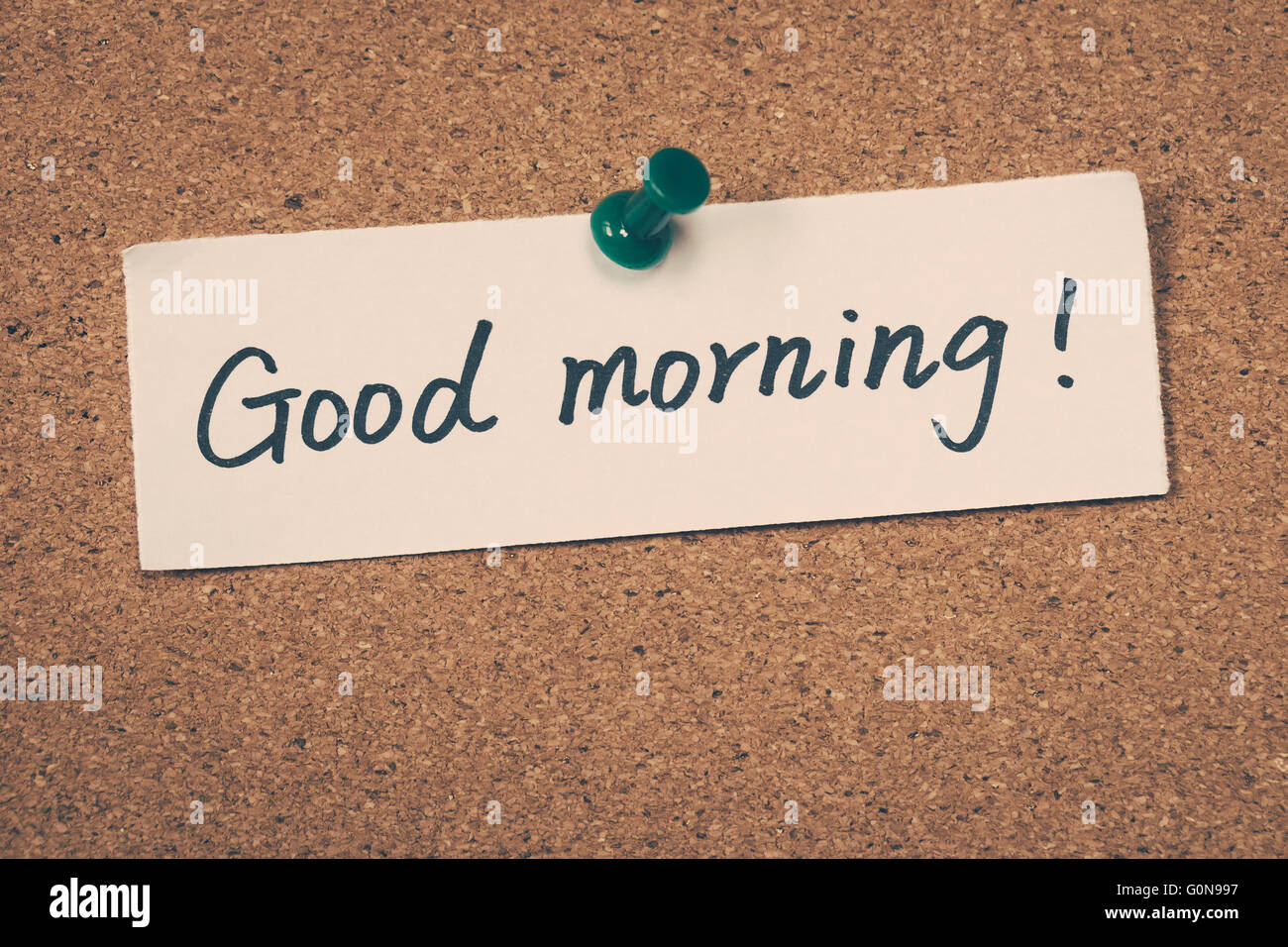 Note with good morning hi-res stock photography and images - Alamy