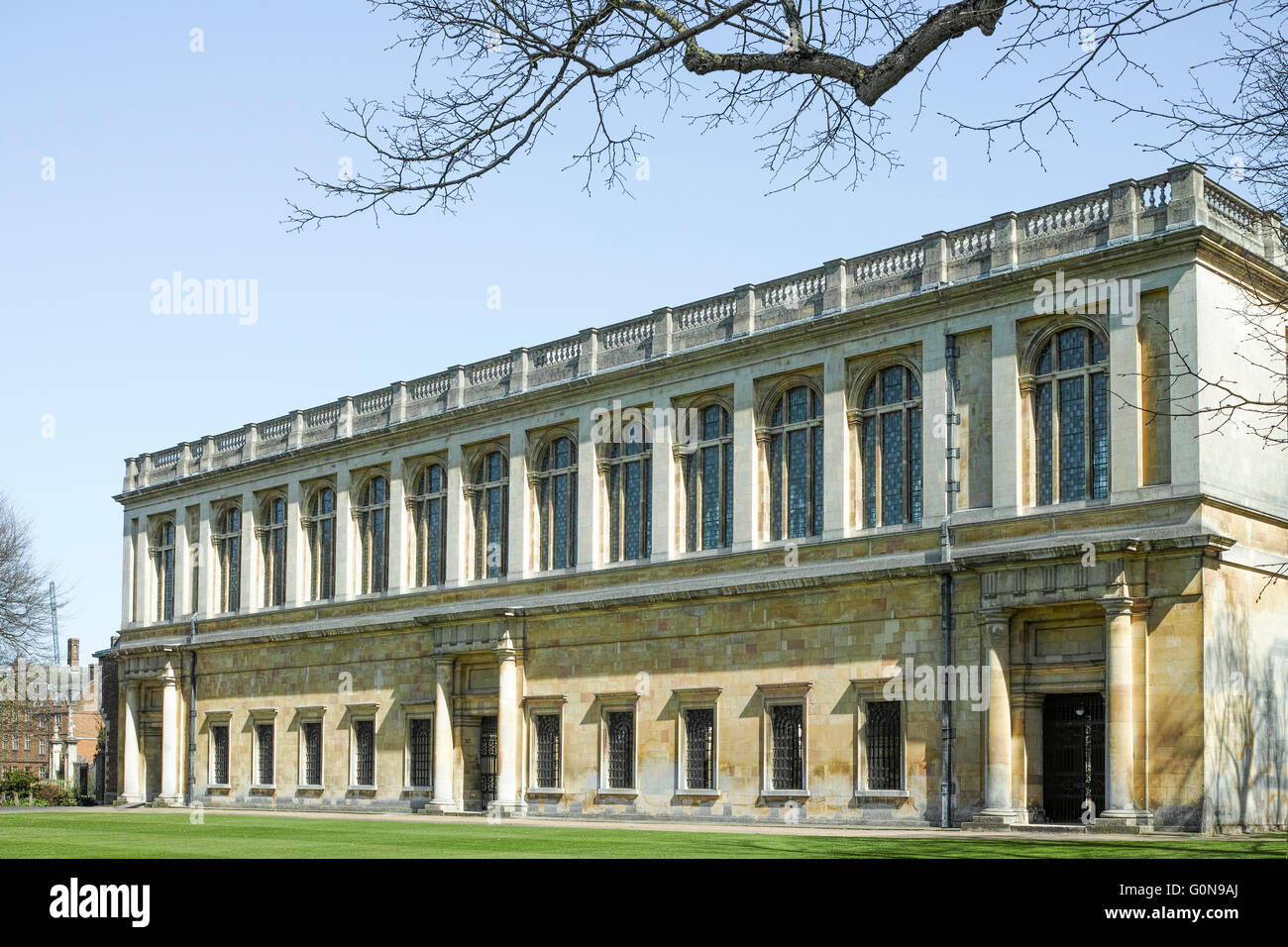 Wren library at Trinity college (university of Cambridge, England), the ...