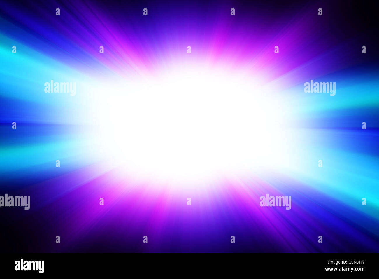 Bright white flash on a blue background Stock Photo - Alamy