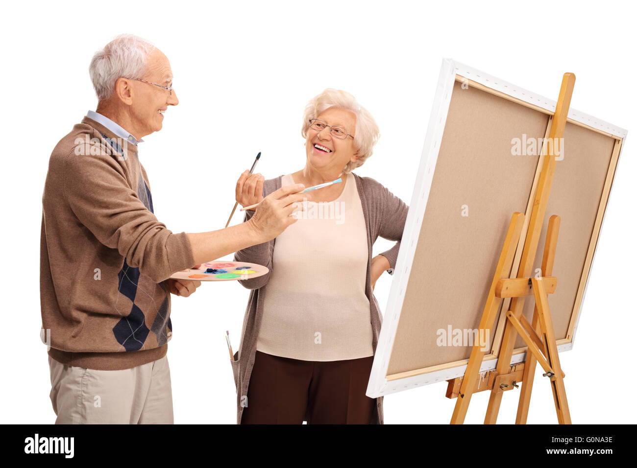 Painting class elderly hi-res stock photography and images - Alamy