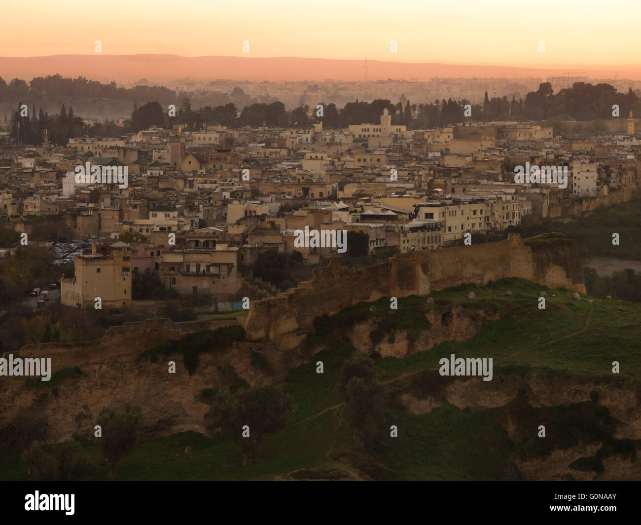 Fes during sunset from Borj Nord Stock Photo - Alamy