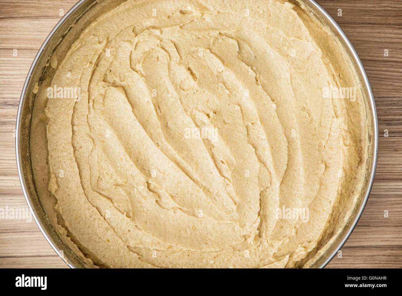 Close up of sweet flan case with caramel cream. Food theme. Preparing ...