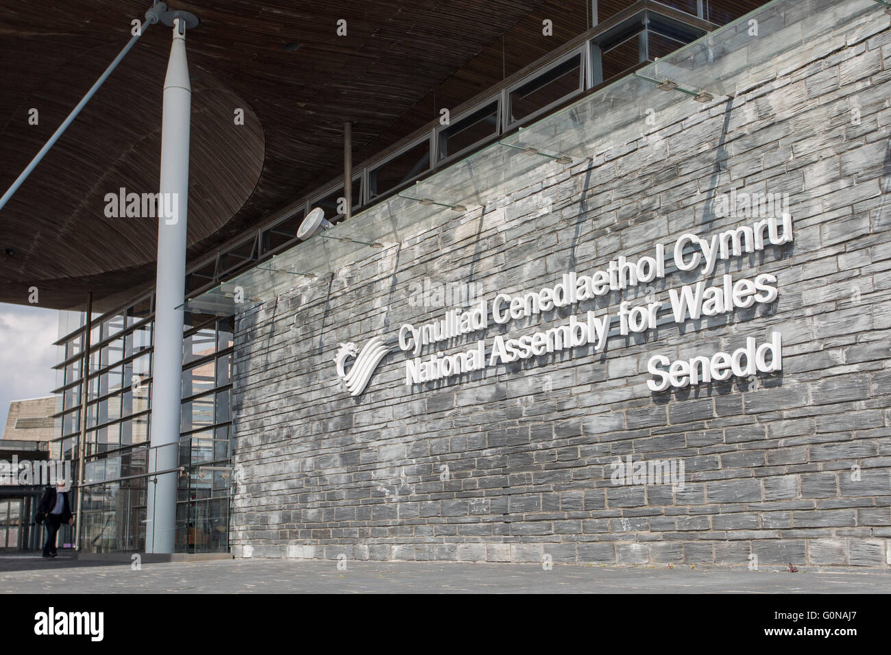 General view outside the National Assembly for Wales Senedd Building in ...