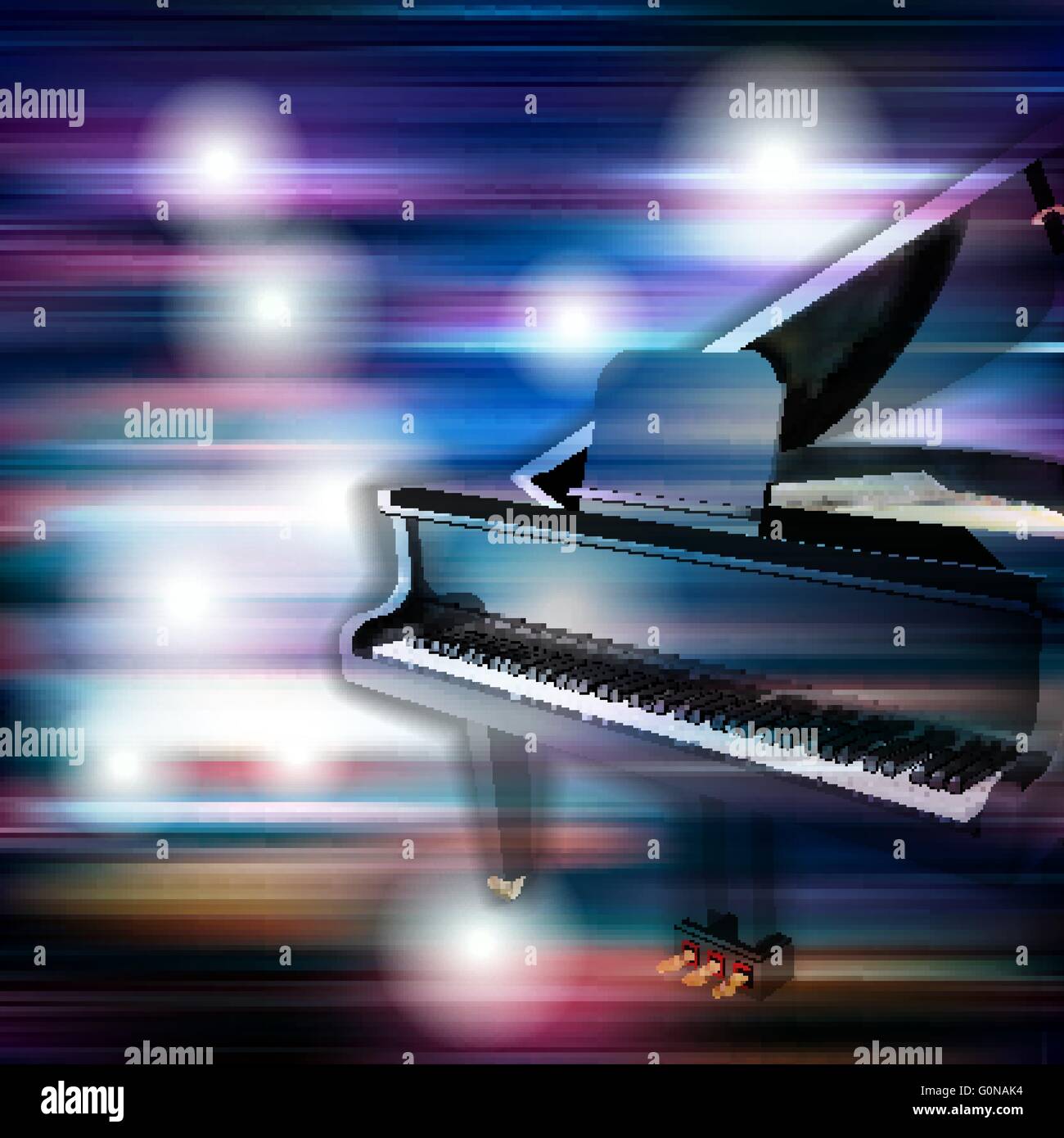 abstract blue white music background with grand piano Stock Vector ...