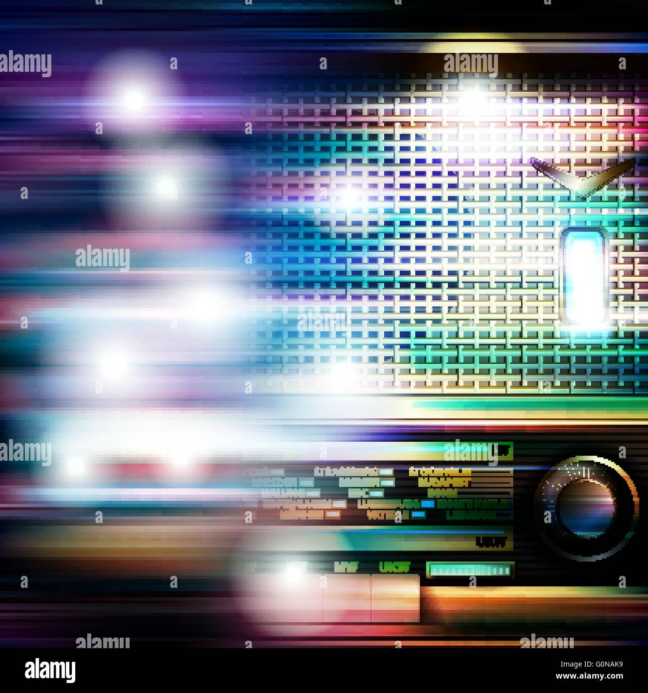 abstract blue white music background with retro radio Stock Vector ...