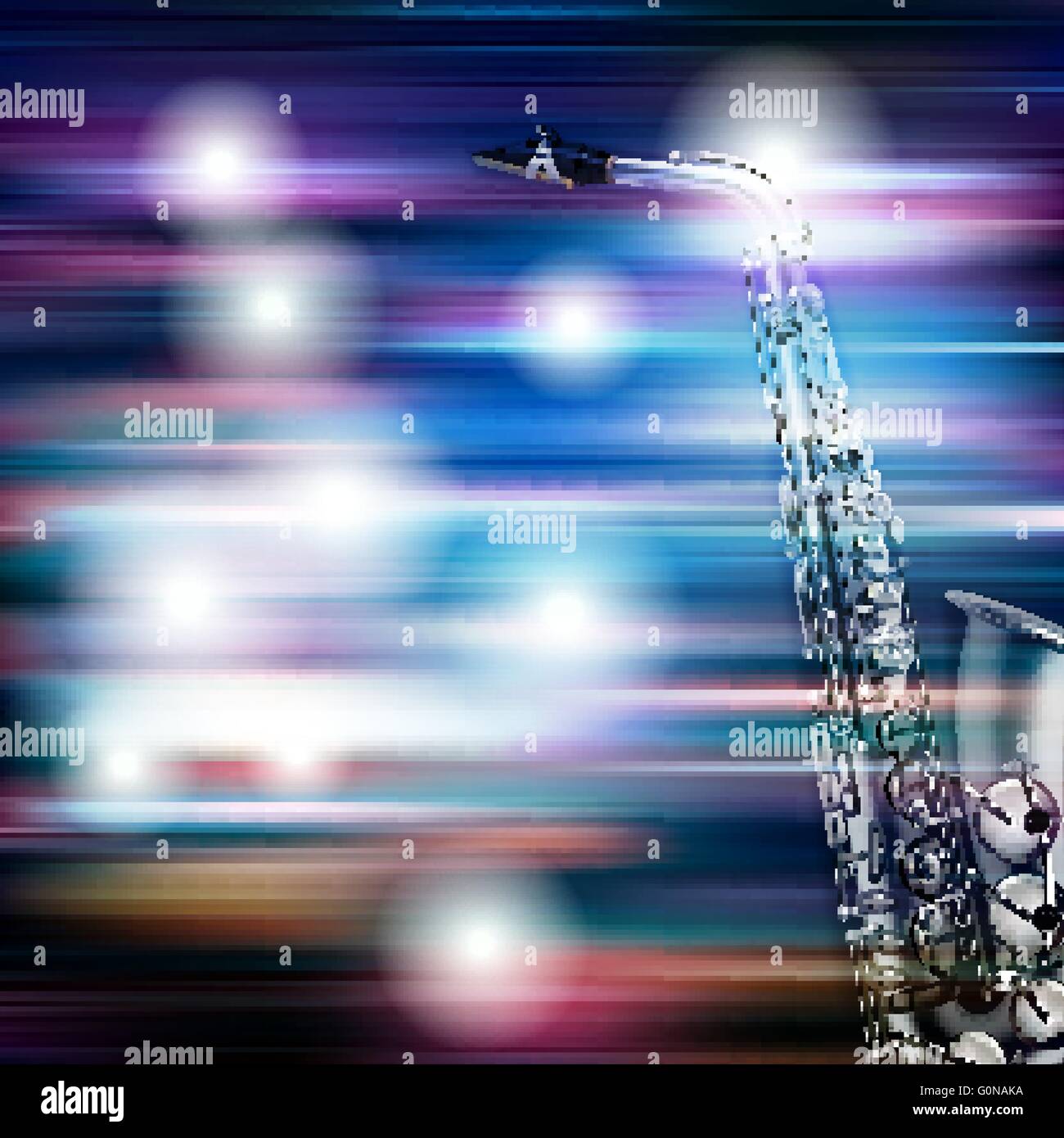 abstract blue white music background with saxophone Stock Vector Image ...