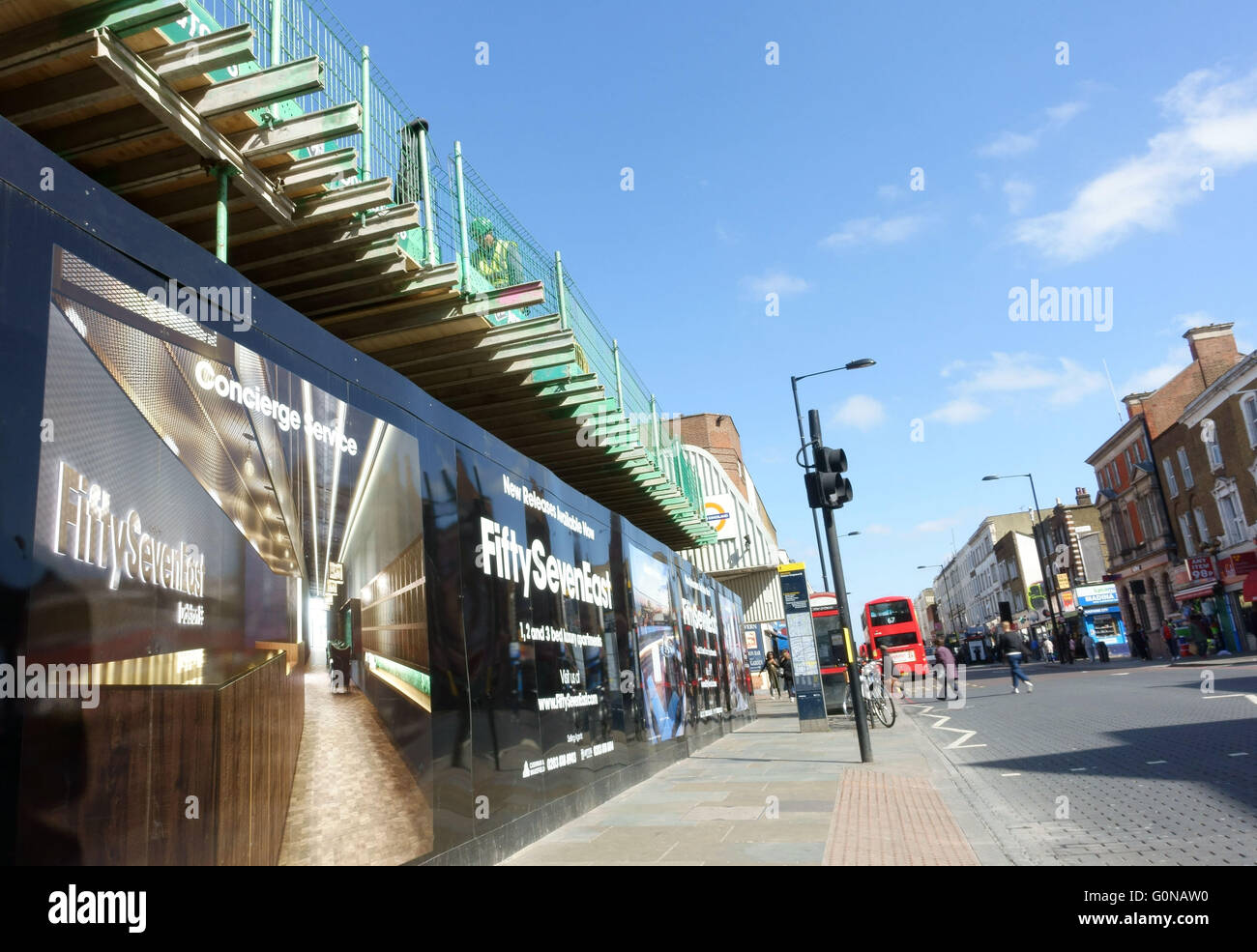 Gentrification in Dalston, East London - new development of flats with ...