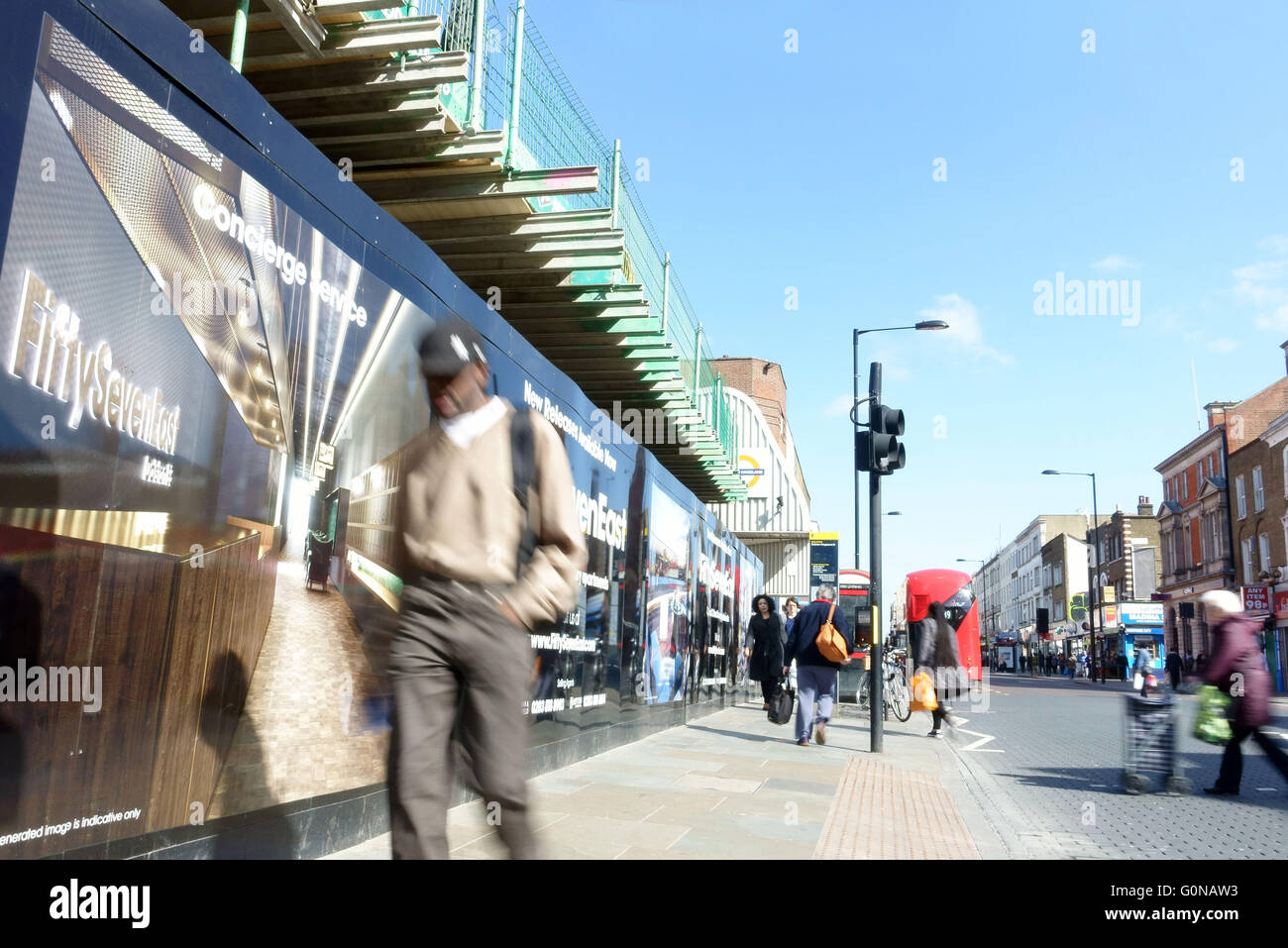 Gentrification in Dalston, East London - new development of flats with ...