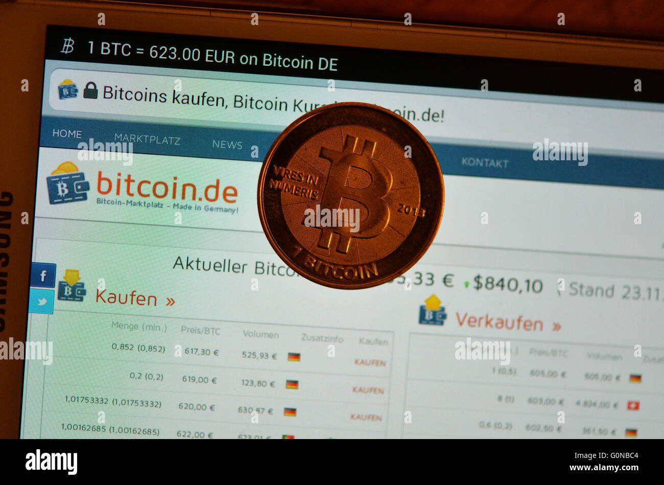 ILLUSTRATION A Bitcoin Lies On The Display Of A Smartphone On Which
