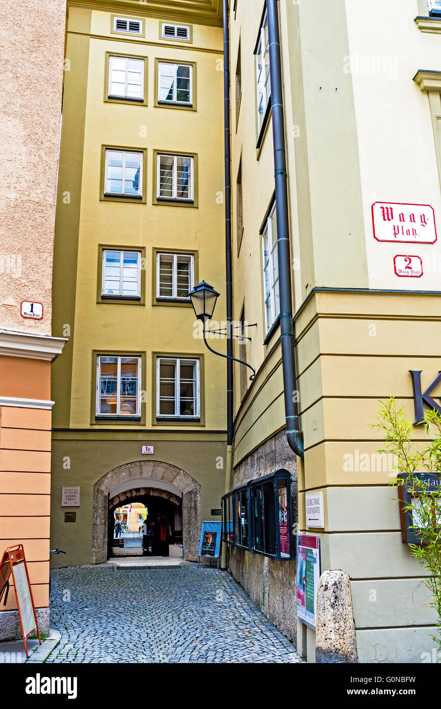 Salzburg, Waagplatz, birthplace aof the poet Georg Trakl; Geburtshaus ...