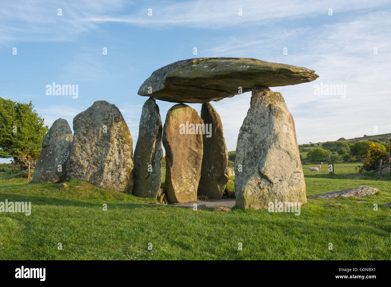 Pentre Ifan prehistoric burial chamber, Pembrokeshire, Wales Stock ...