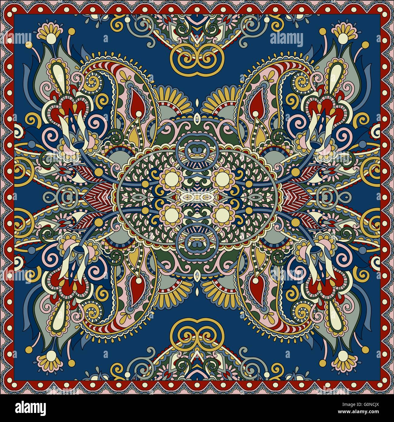 authentic silk neck scarf or kerchief square pattern design in u Stock ...