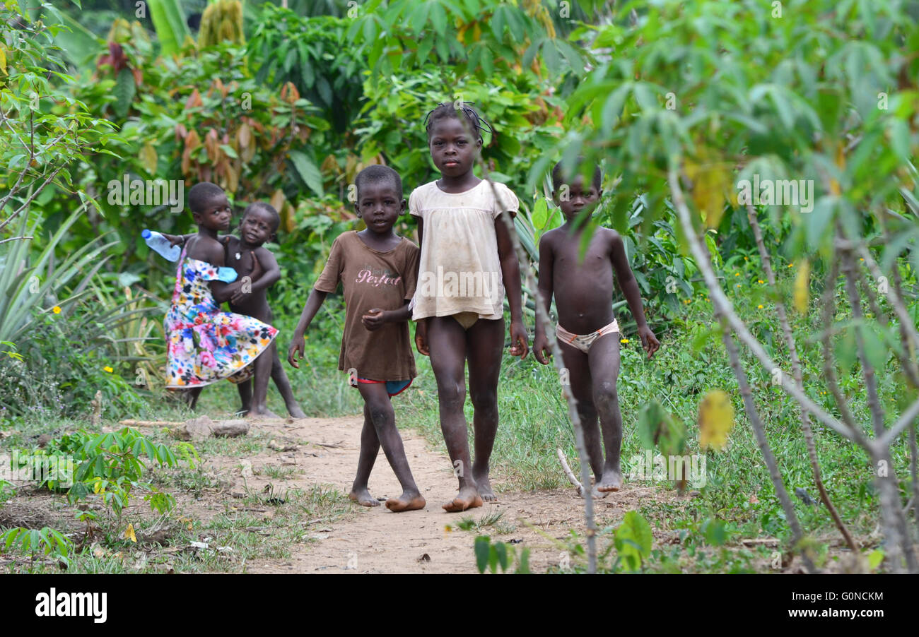 Picture of Ghanaian children in Ankasa national park, Ghana Stock Photo ...