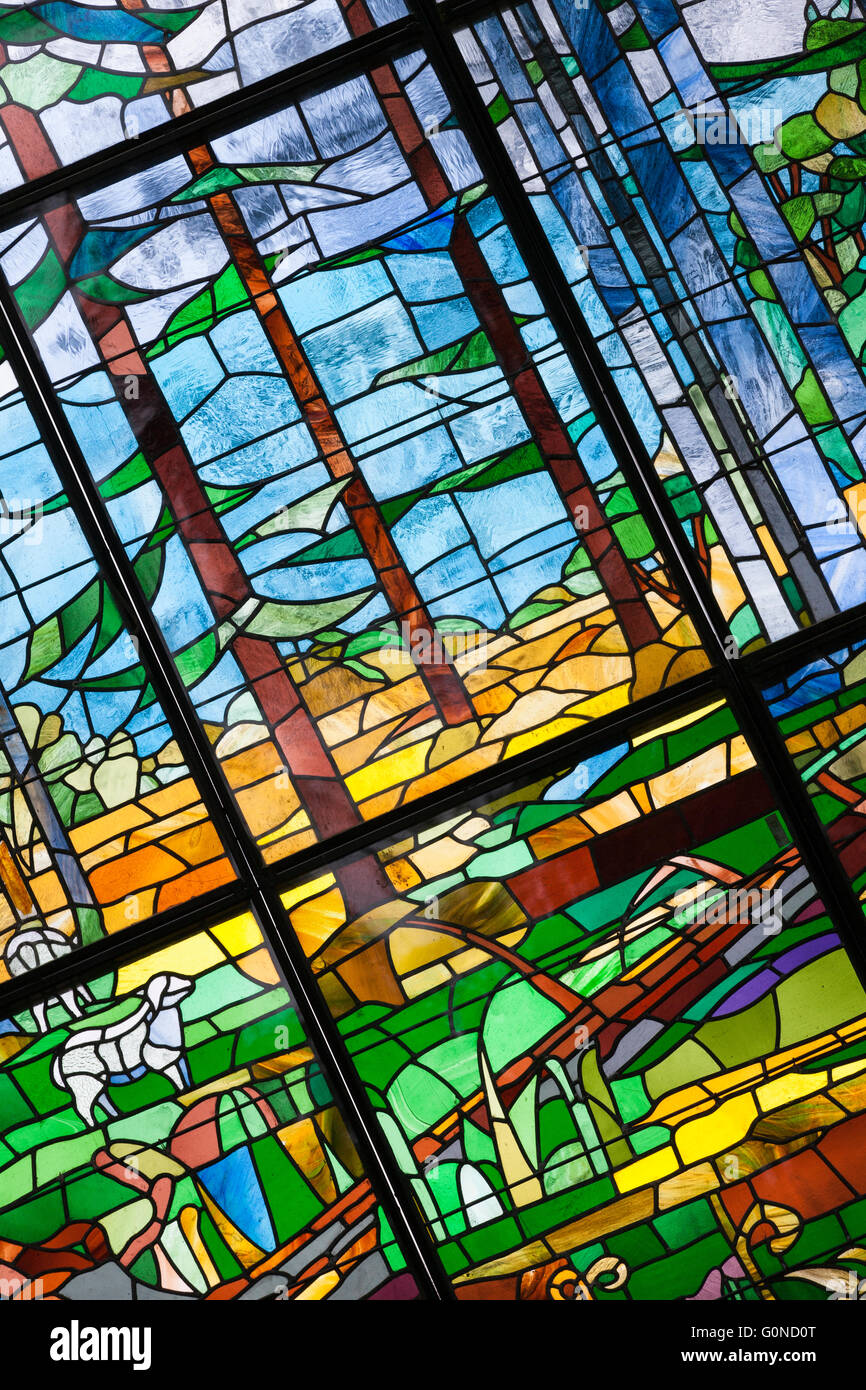 Stained glass art. Enormous stained glass sculpture hanging from the ...