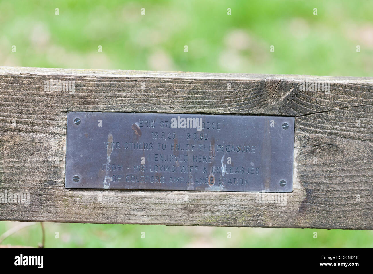 Dedication bench, loved ones remembered. Speech House Woods and ...