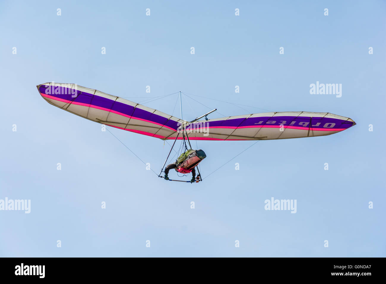 Ken Cavanaugh riding the thermals high above Hammett Idaho Stock Photo ...