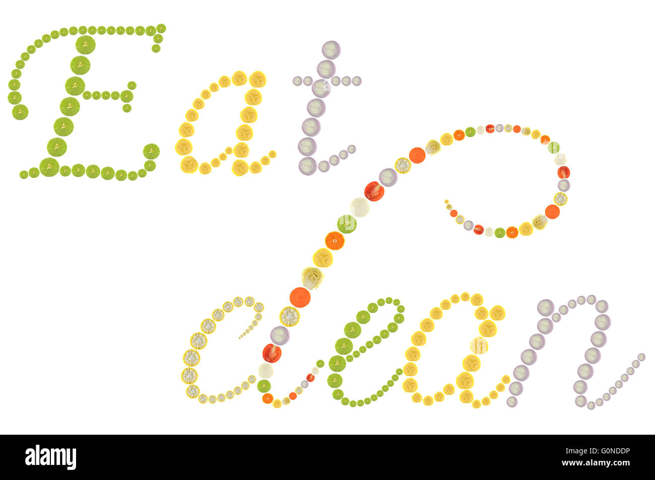 Eat clean word on white background Stock Photo - Alamy