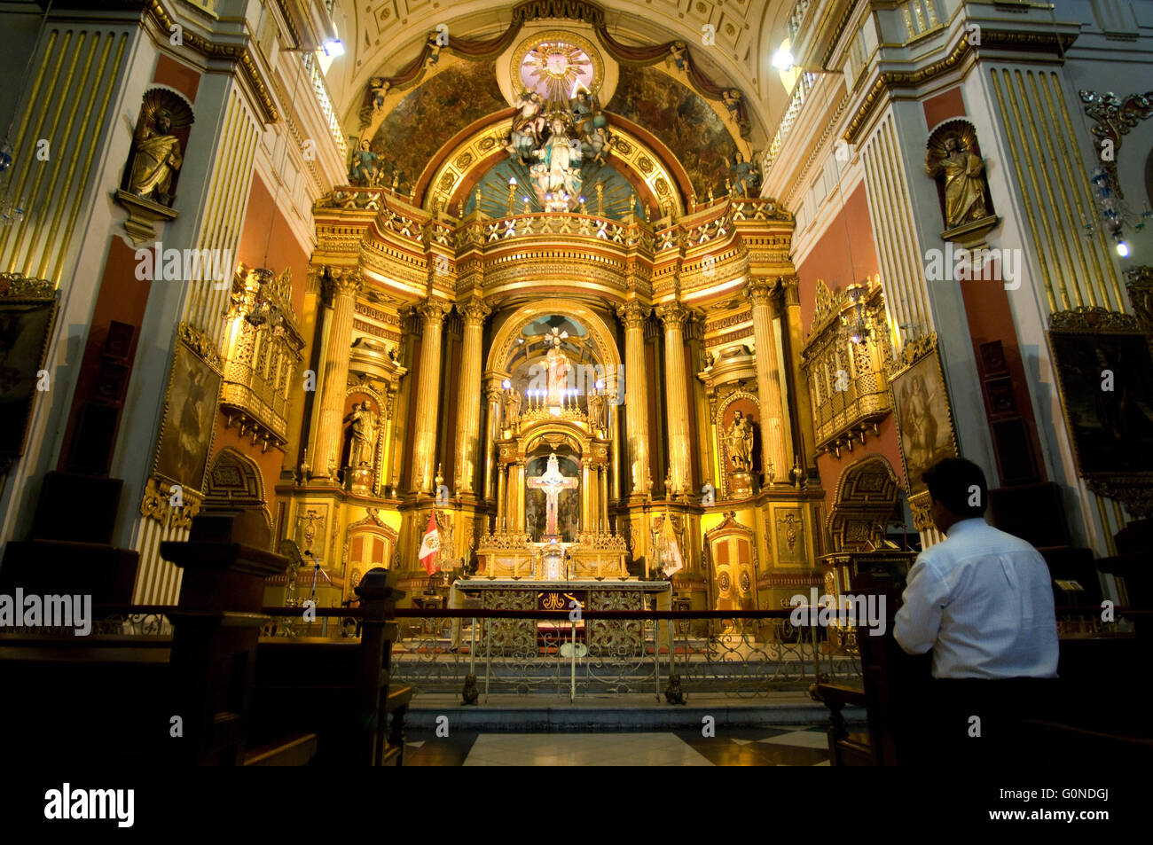 San Pedro church in Lima city. Peru Stock Photo - Alamy