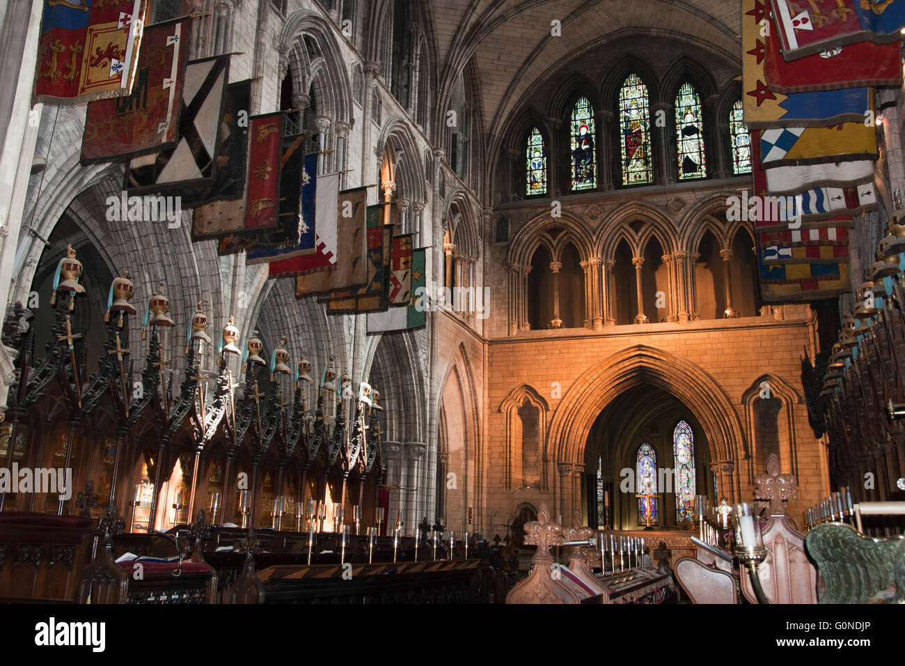Christ Church Cathedral of the Holy Trinity interior in Dublin, Ireland ...