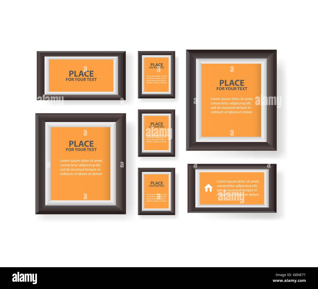 White modern frames on the wall, vector Stock Vector Image & Art - Alamy
