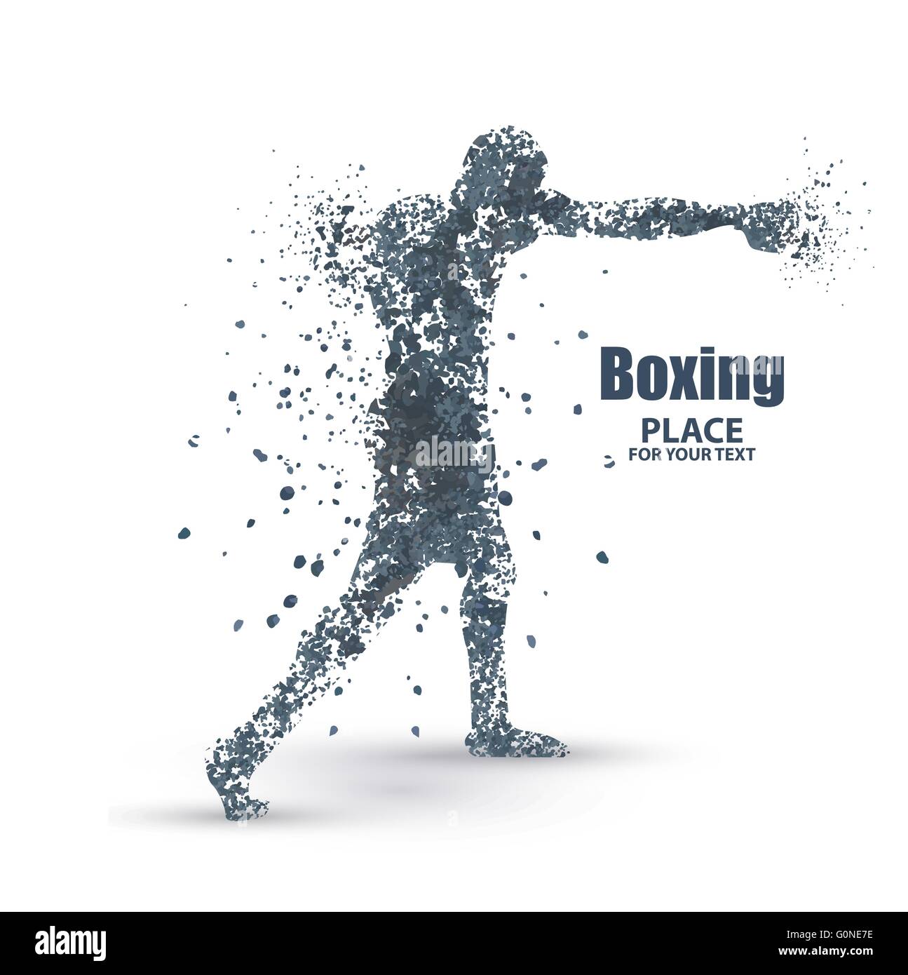 Abstract boxing from dot, particle divergent composition Stock Vector ...