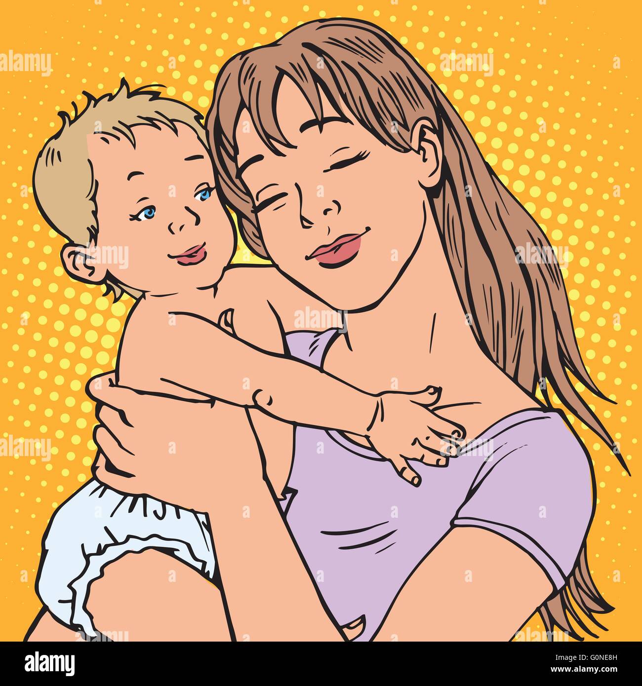 Cartoon parents baby family hi-res stock photography and images - Alamy