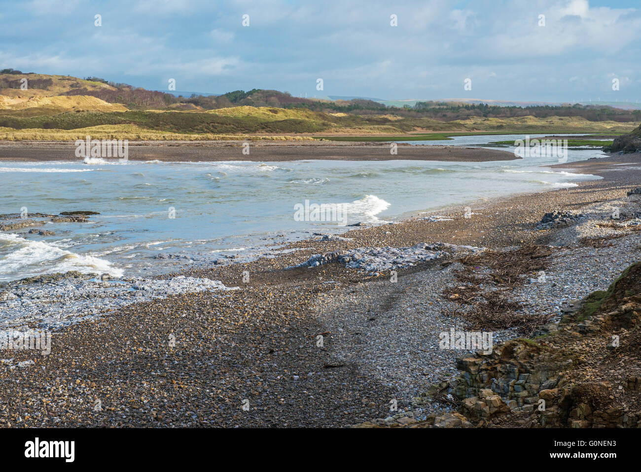 Estuary of the River Ogmore on the Glamorgan Heritage Coast in south ...