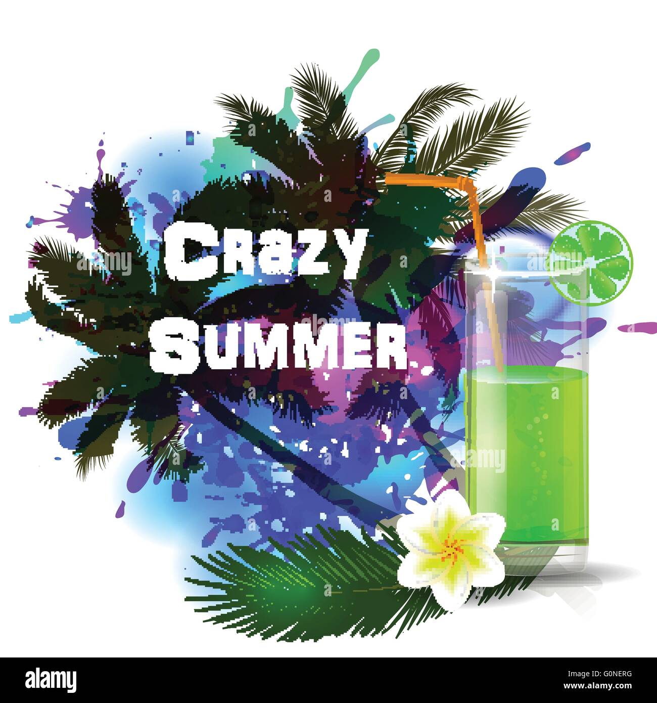 Crazy Summer background with green juice Stock Vector Image & Art - Alamy