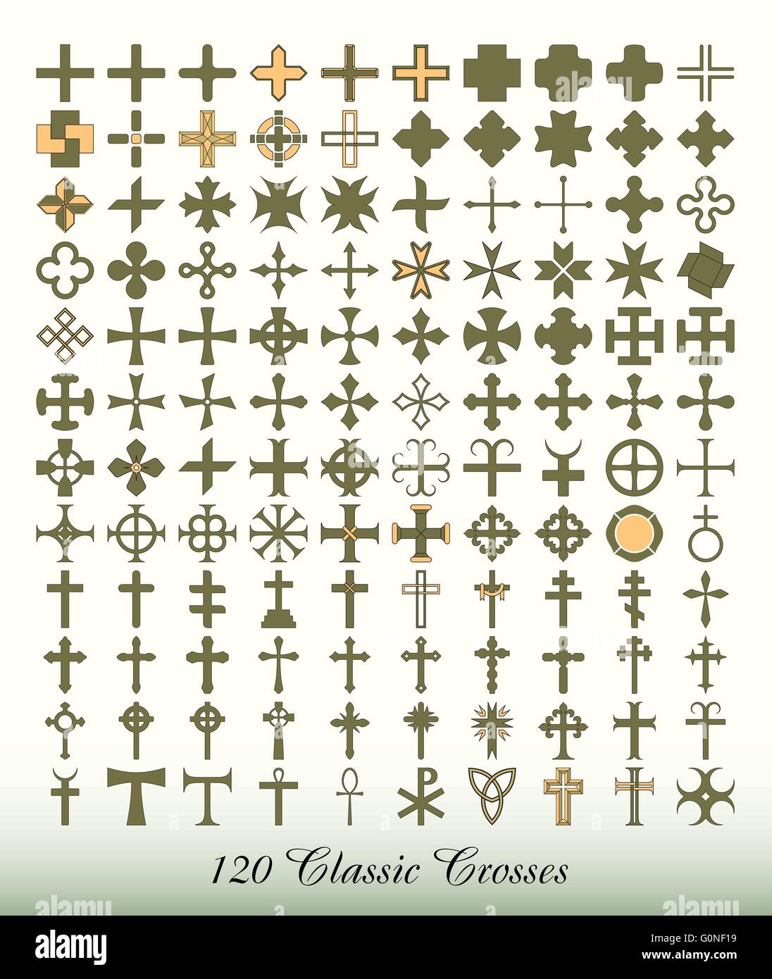 Collection of 100 isolated classic cross Stock Vector Image & Art - Alamy