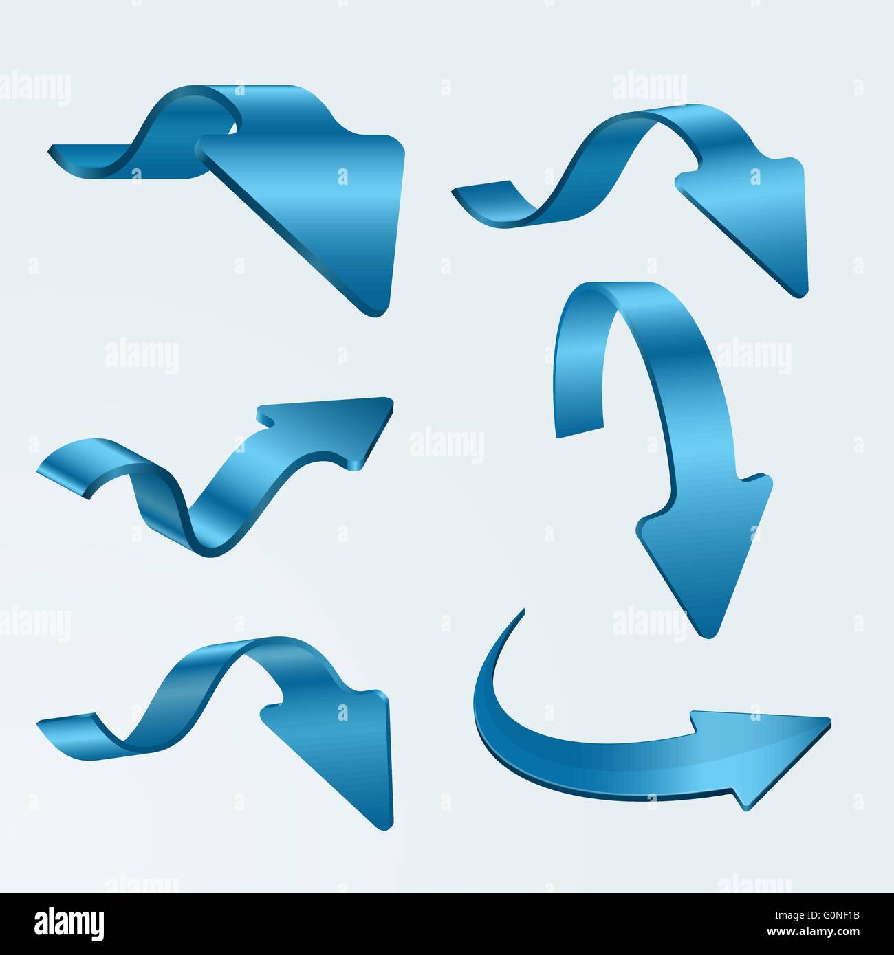 Abstract illustration of 3D green arrows. Vector components for process ...