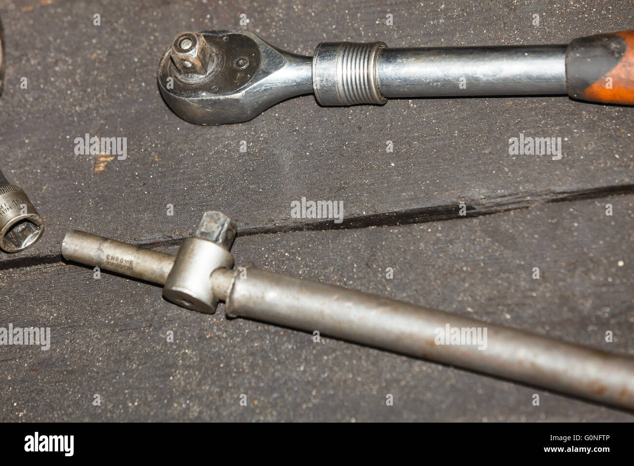 Mechanical automotive fixing engineering industry concept. Wrenches ...