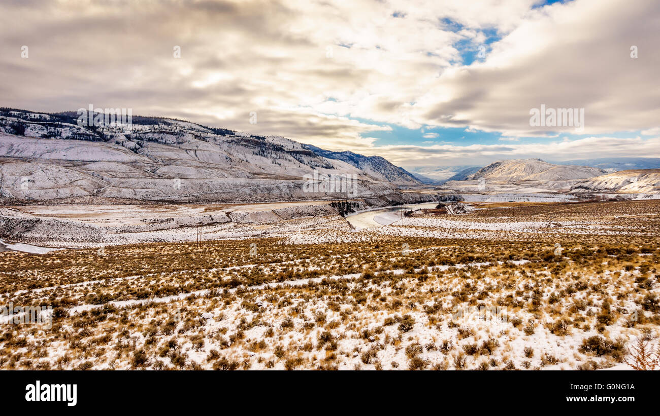 Winter Landscape in the semi desert of the Thompson River Valley in ...