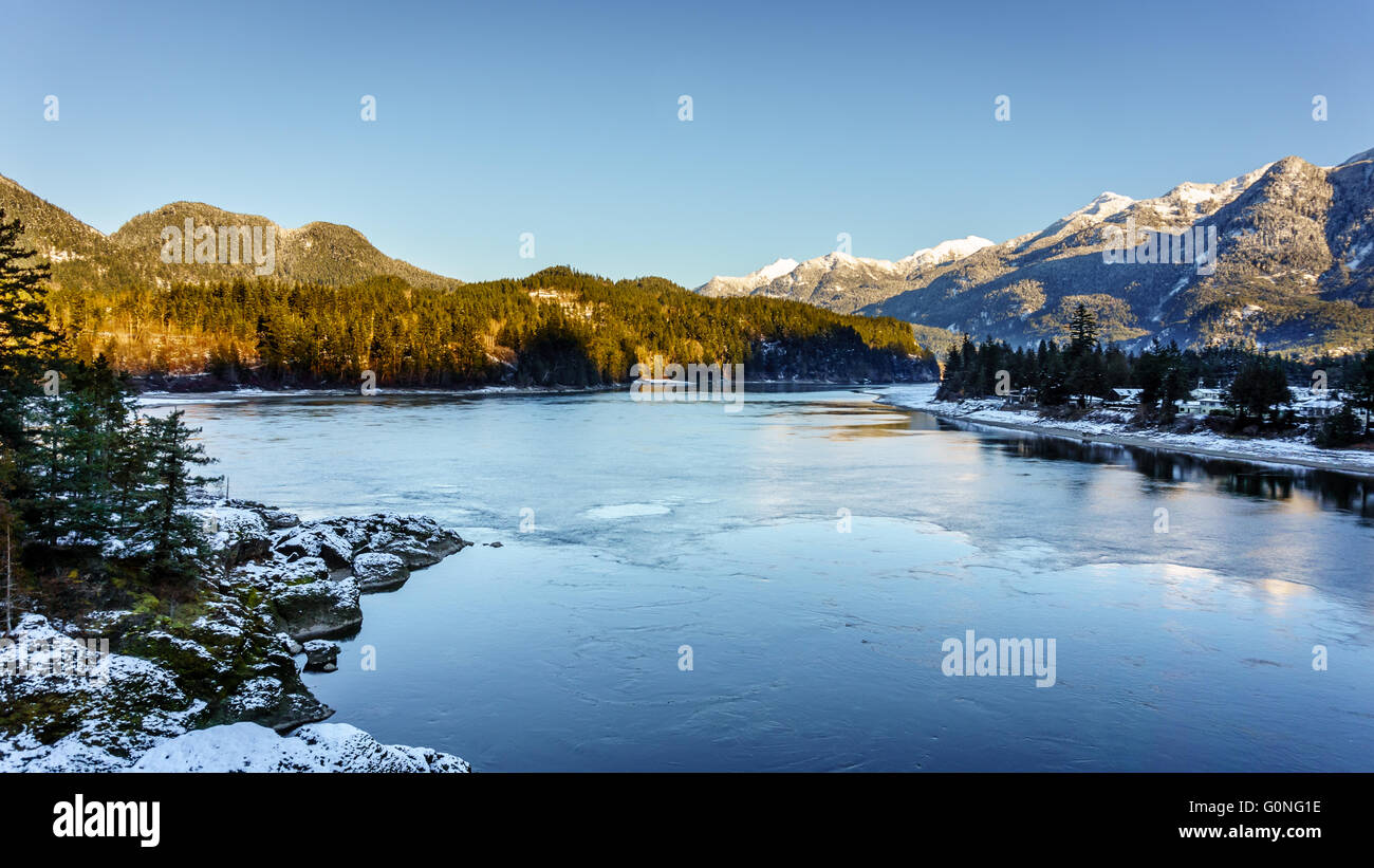 The Fraser River as it flows past the town of Hope at the Western End ...