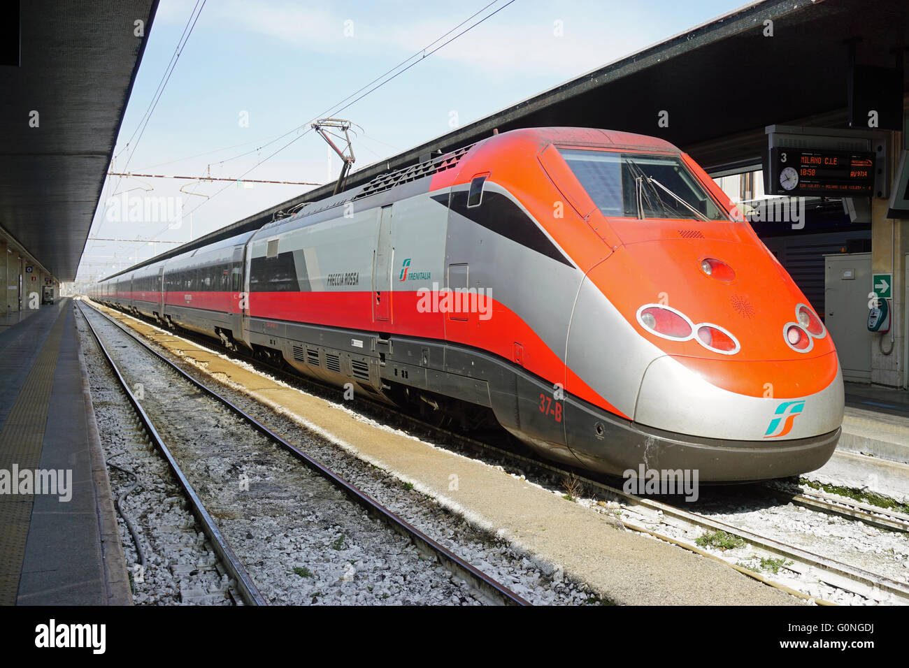 Trenitalia high speed trains (Italo, Frecciarossa and Frecciabianca) at ...