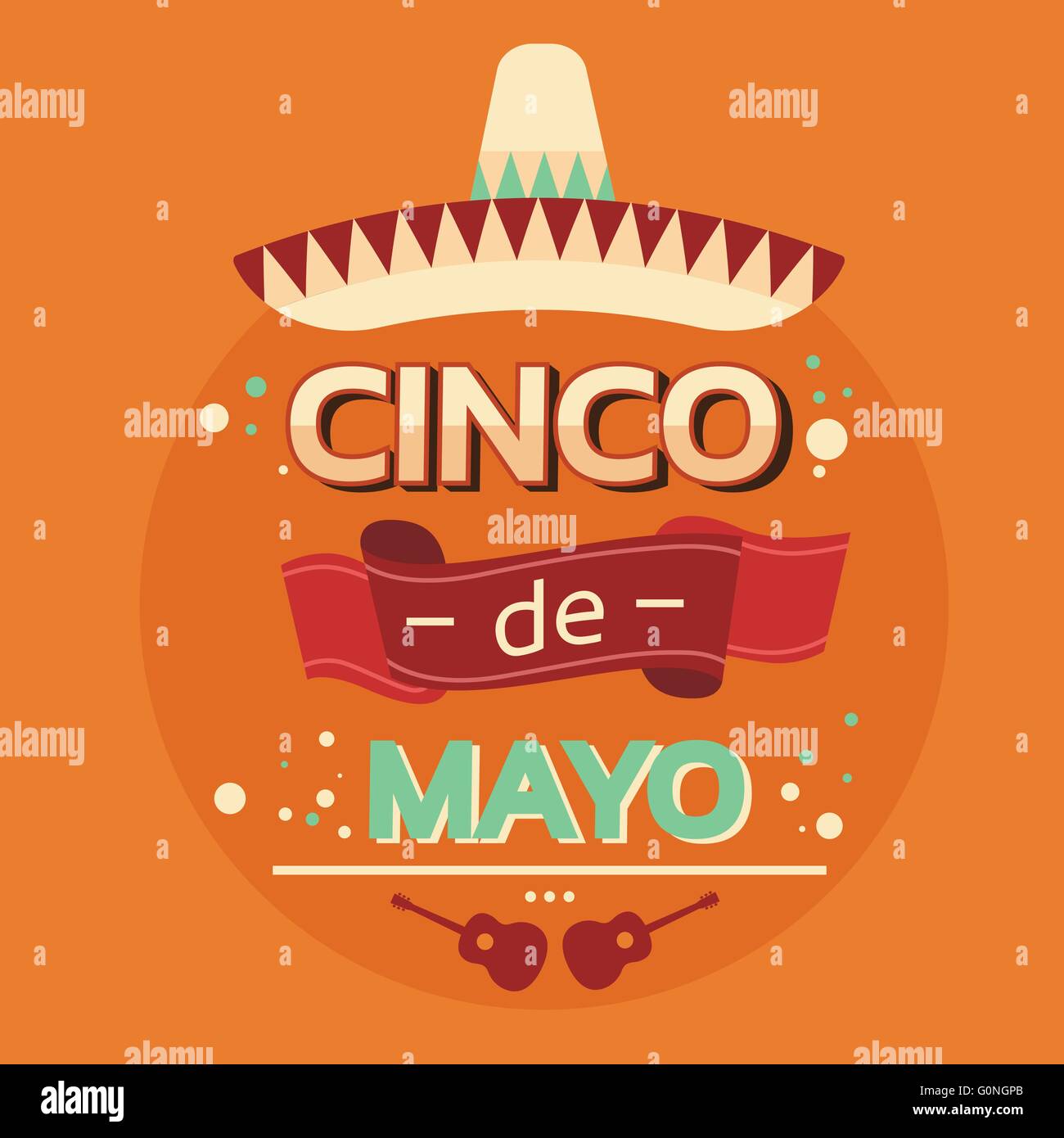 Mexican Traditional Sombrero Guitar, Mexico National Holiday Cinco De ...