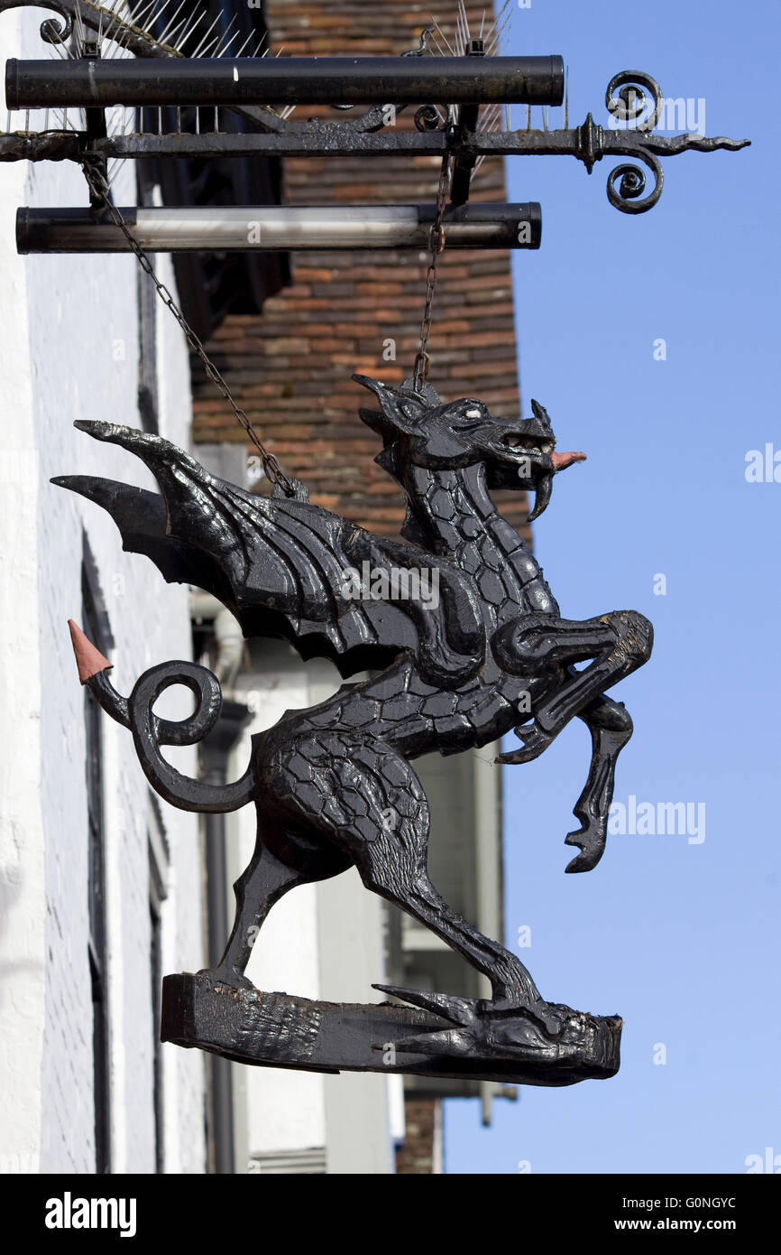 Public house sign for The Black Gryphon in Camterbury Stock Photo - Alamy