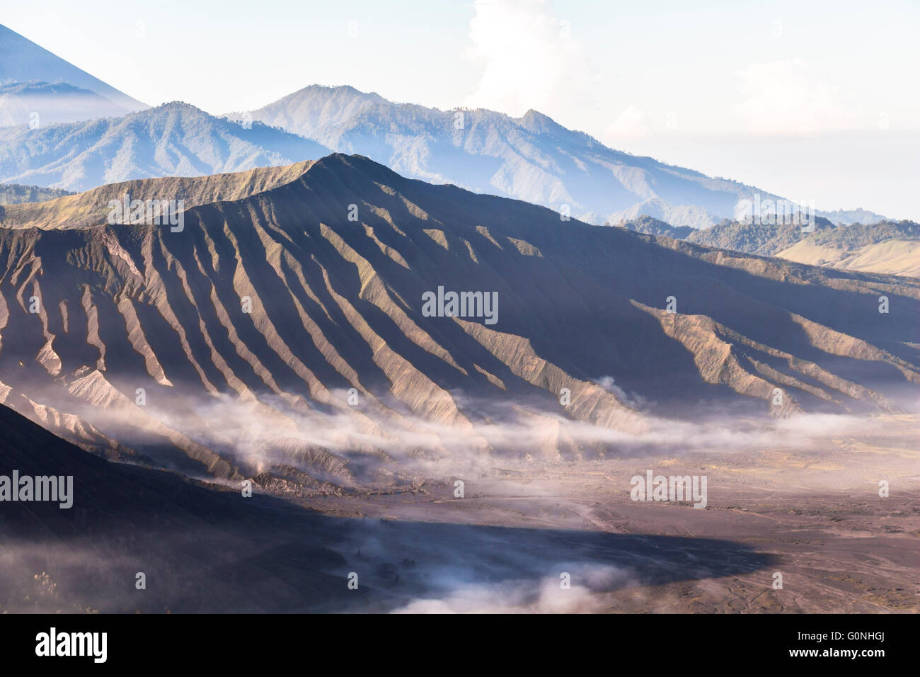 View over Mount Bromo landscape in the morning Stock Photo - Alamy