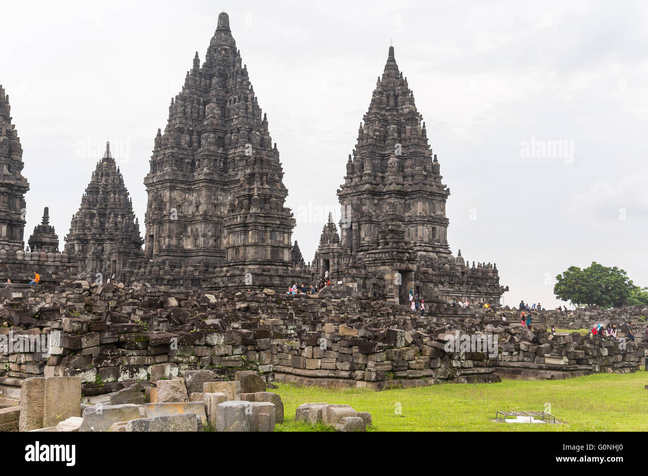 View on Prambanan temple area Stock Photo - Alamy