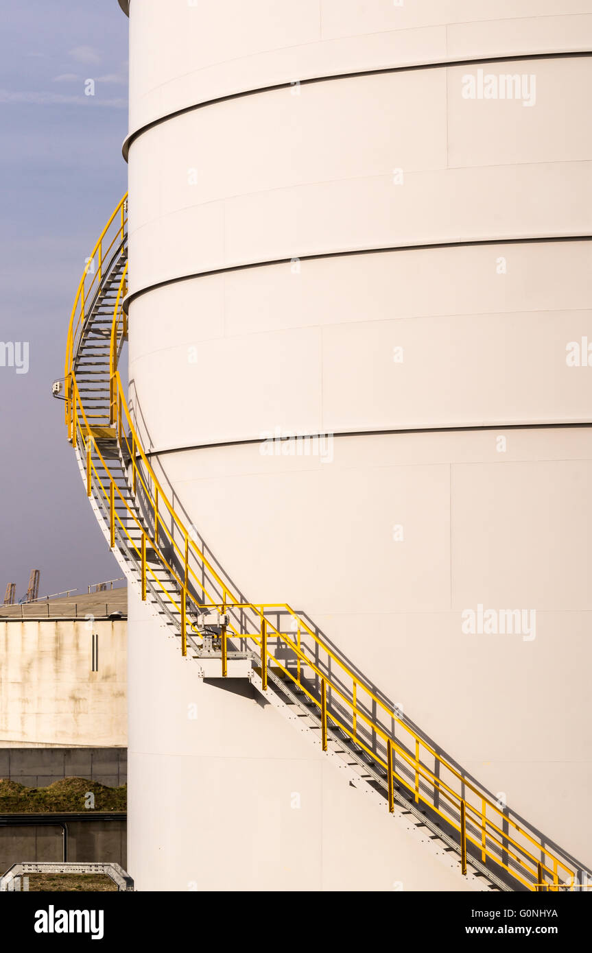 A staircase running up a storage silo Stock Photo - Alamy
