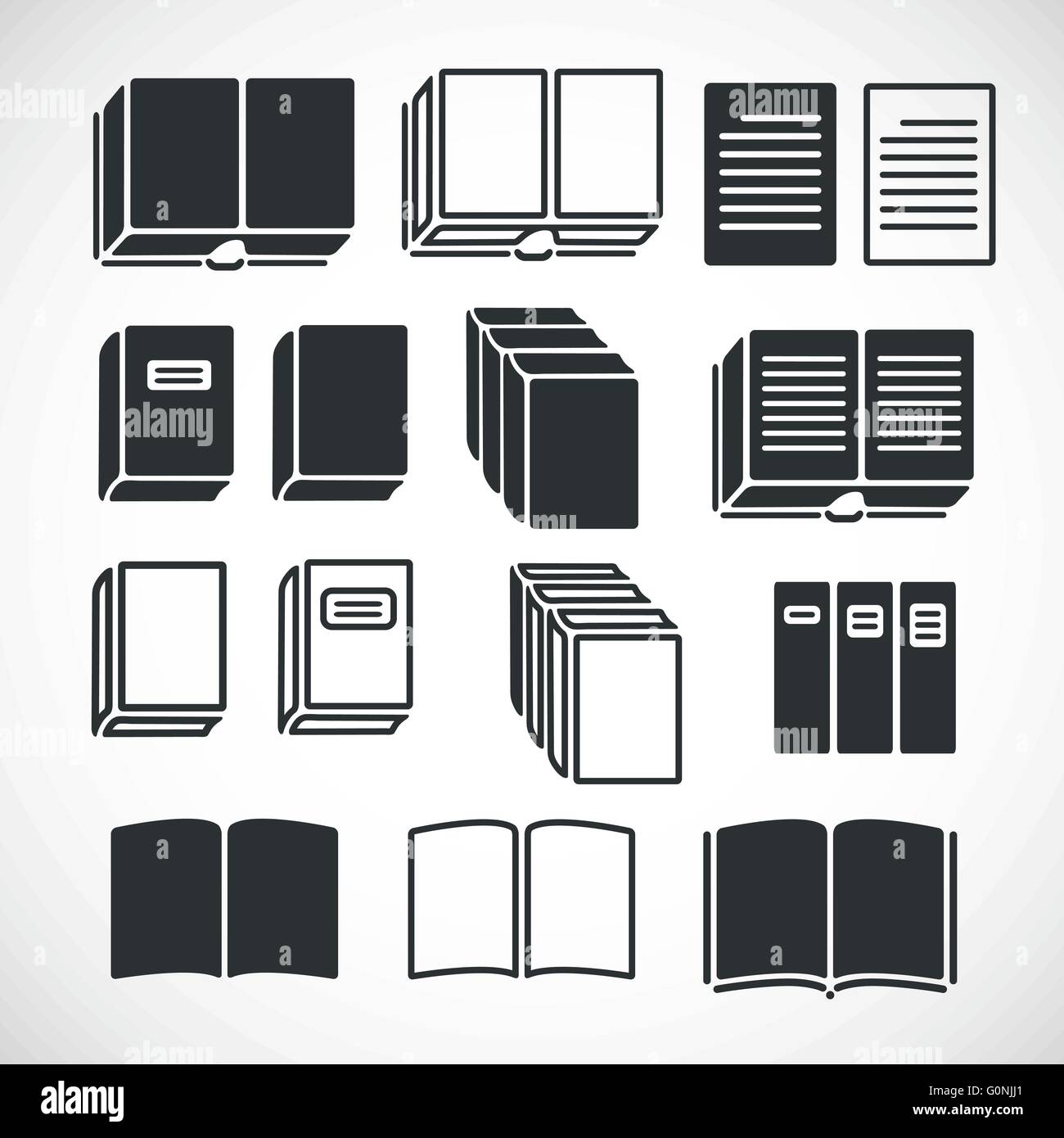 Set of Book Icons Stock Vector Image & Art - Alamy