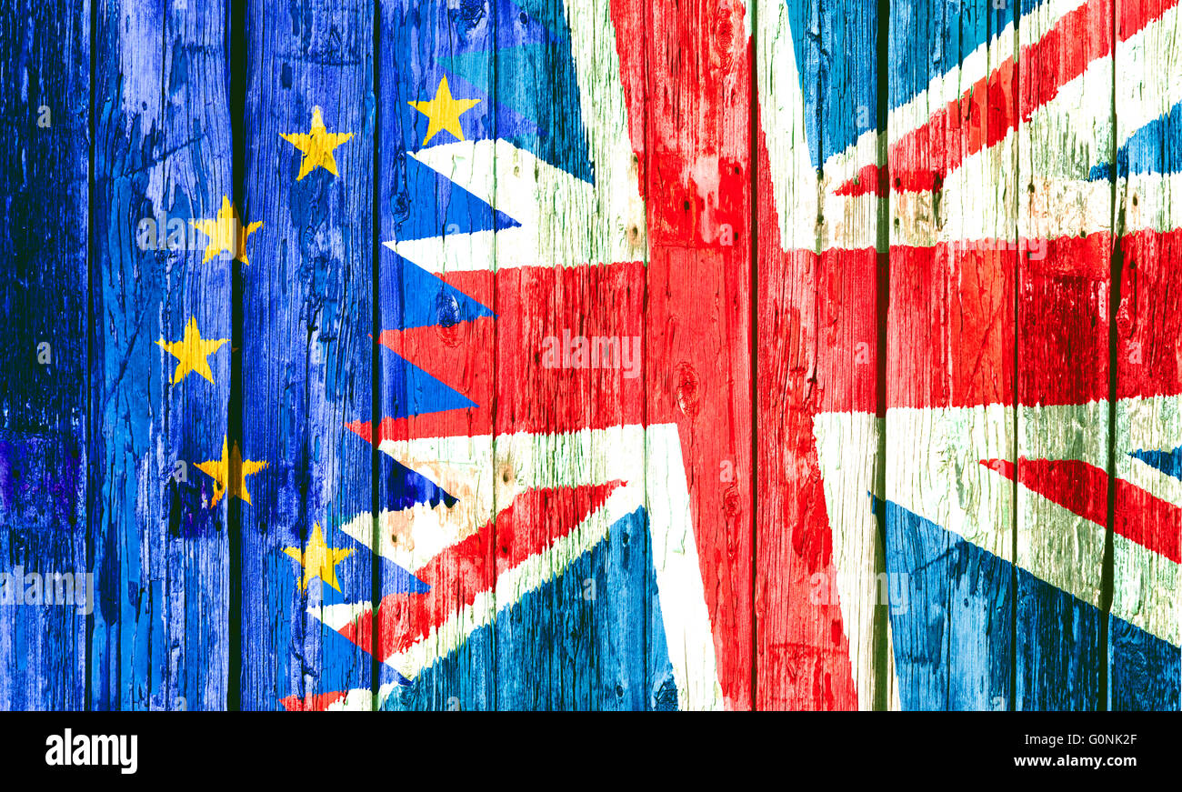 Brexit: Flags of the United Kingdom and the European Union to ...