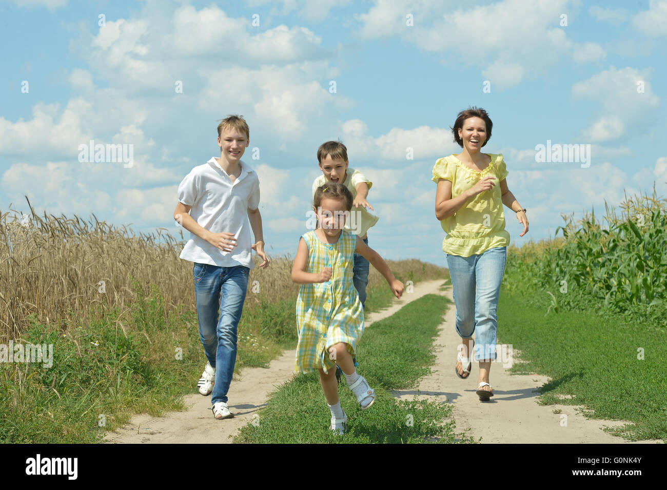 Child outdoor laughing running hi-res stock photography and images - Alamy