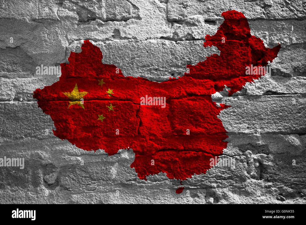 Chinese communist flag, distressed hi-res stock photography and images ...