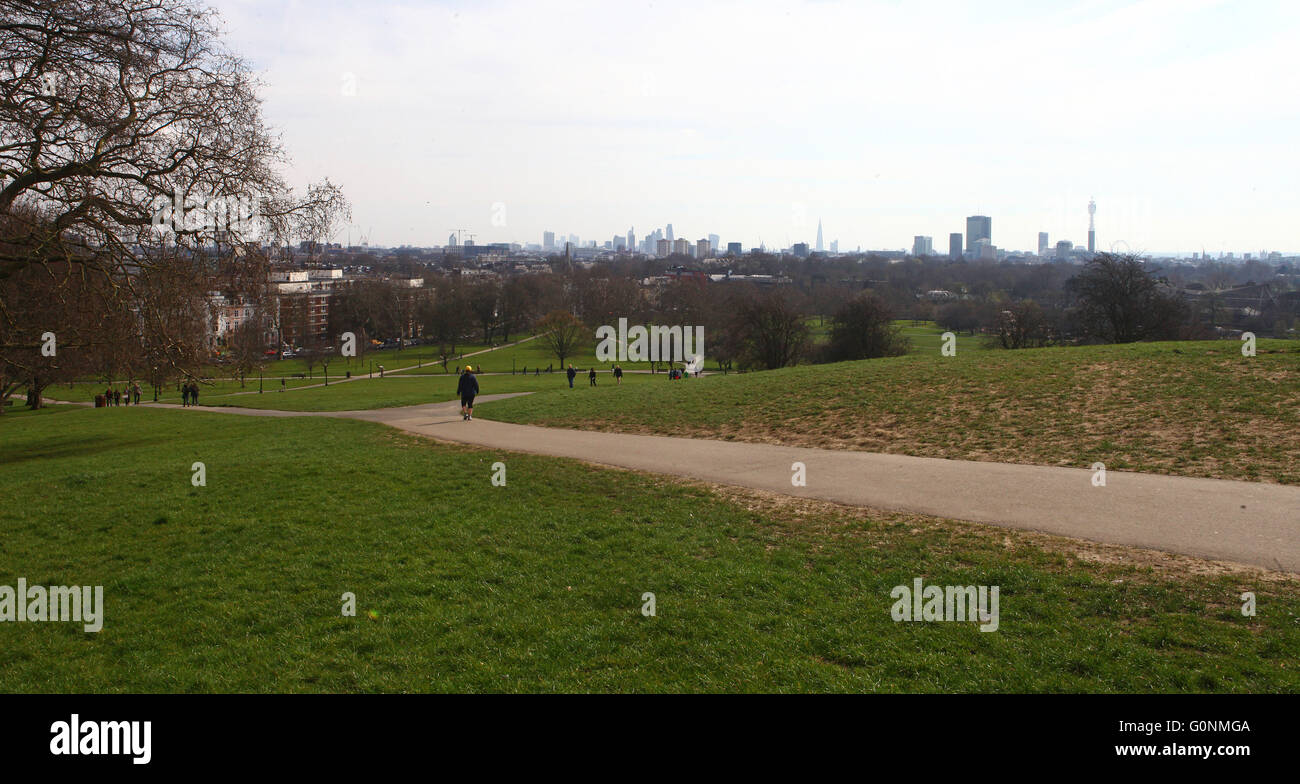 Spring sunshine in Primrose Hill in North London Featuring: Atmosphere ...