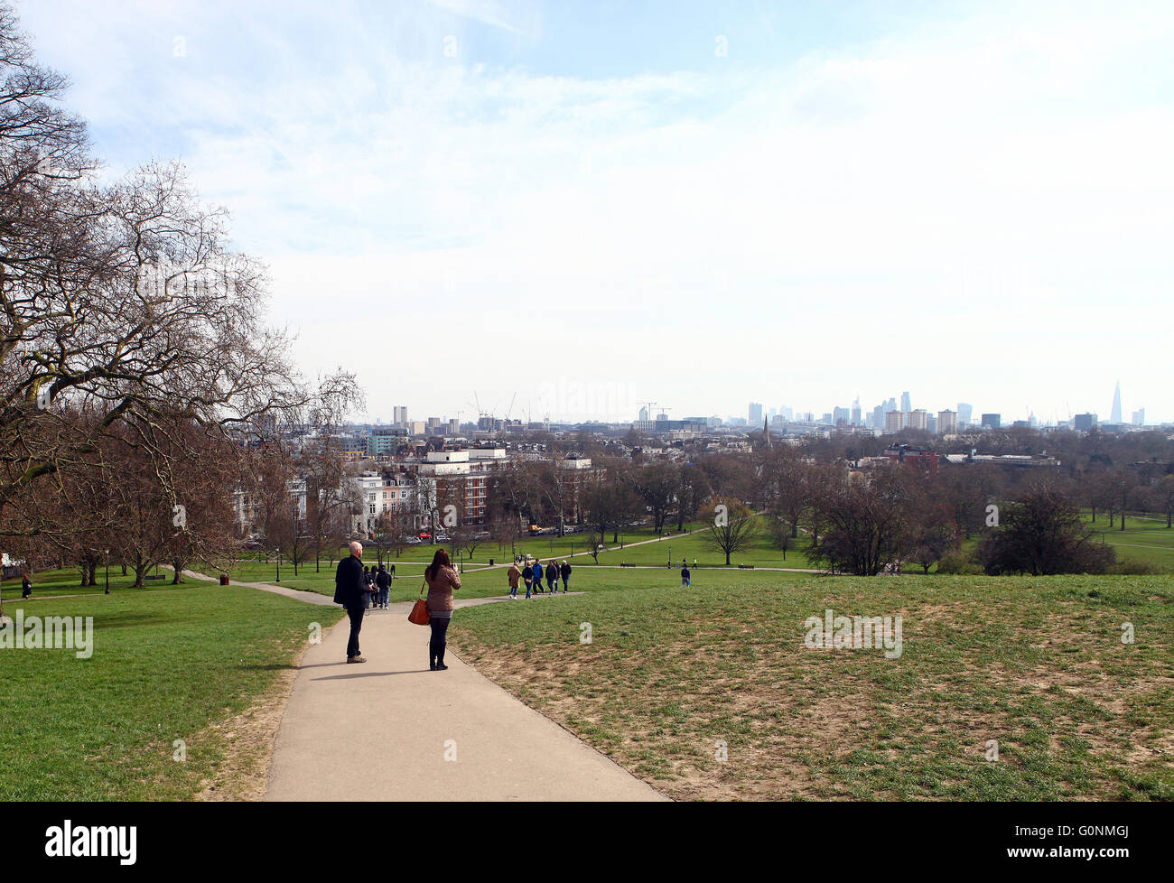 Spring sunshine in Primrose Hill in North London Featuring: Atmosphere ...