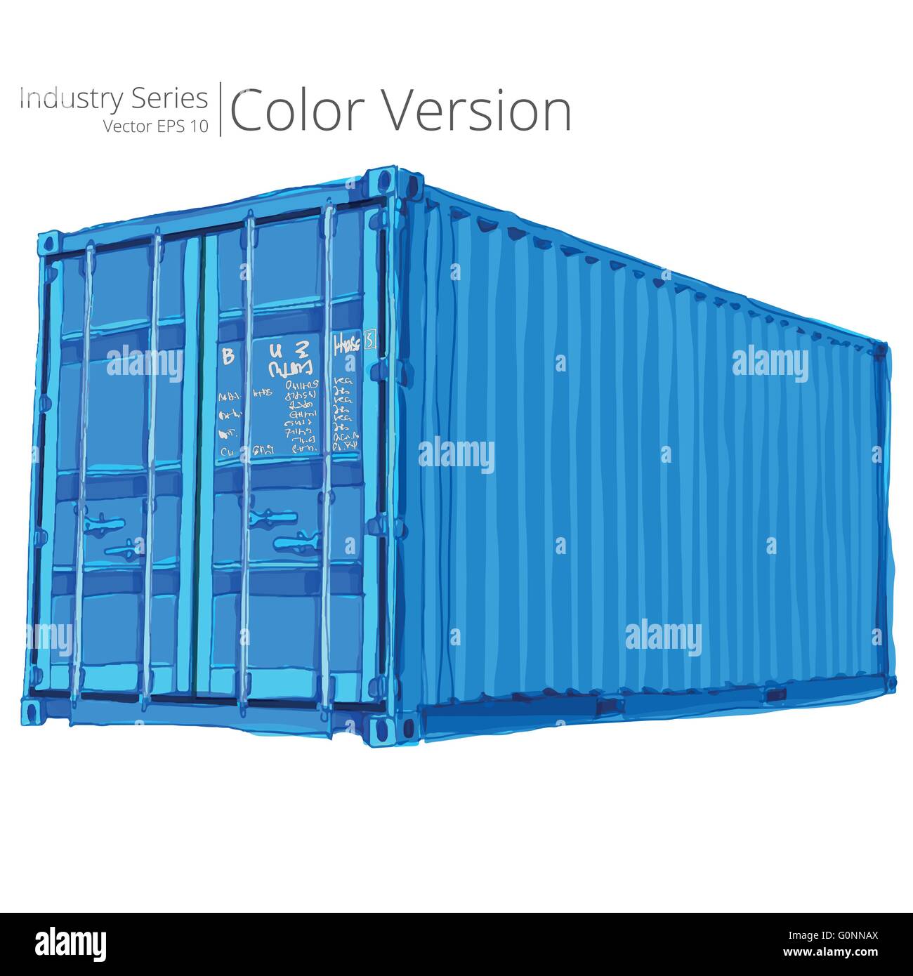 Vector illustration of Cargo container, Color Series Stock Vector Image ...