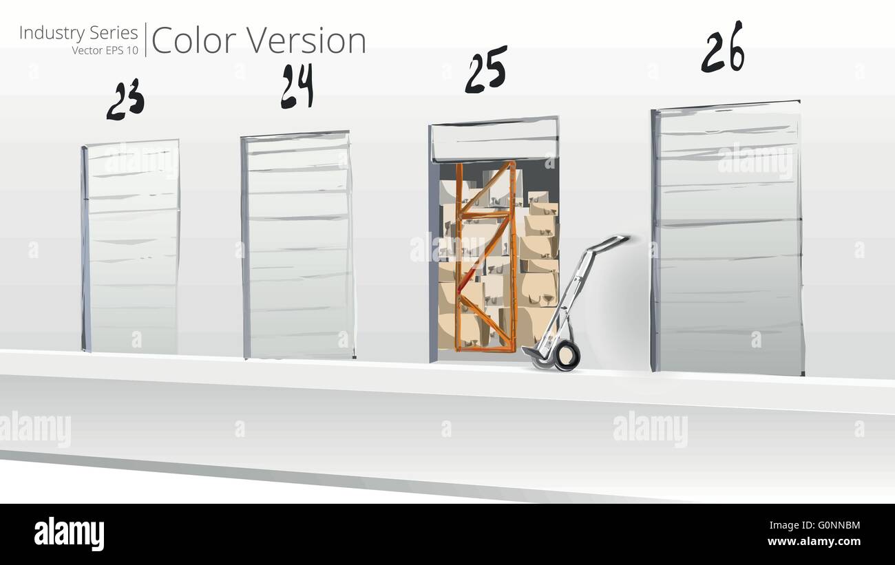 Vector illustration of Loading Dock, Color Series Stock Vector Image ...