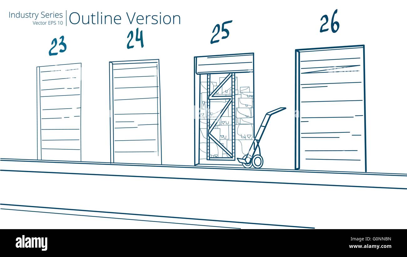 Vector illustration of Loading Dock, Outline Series Stock Vector Image ...