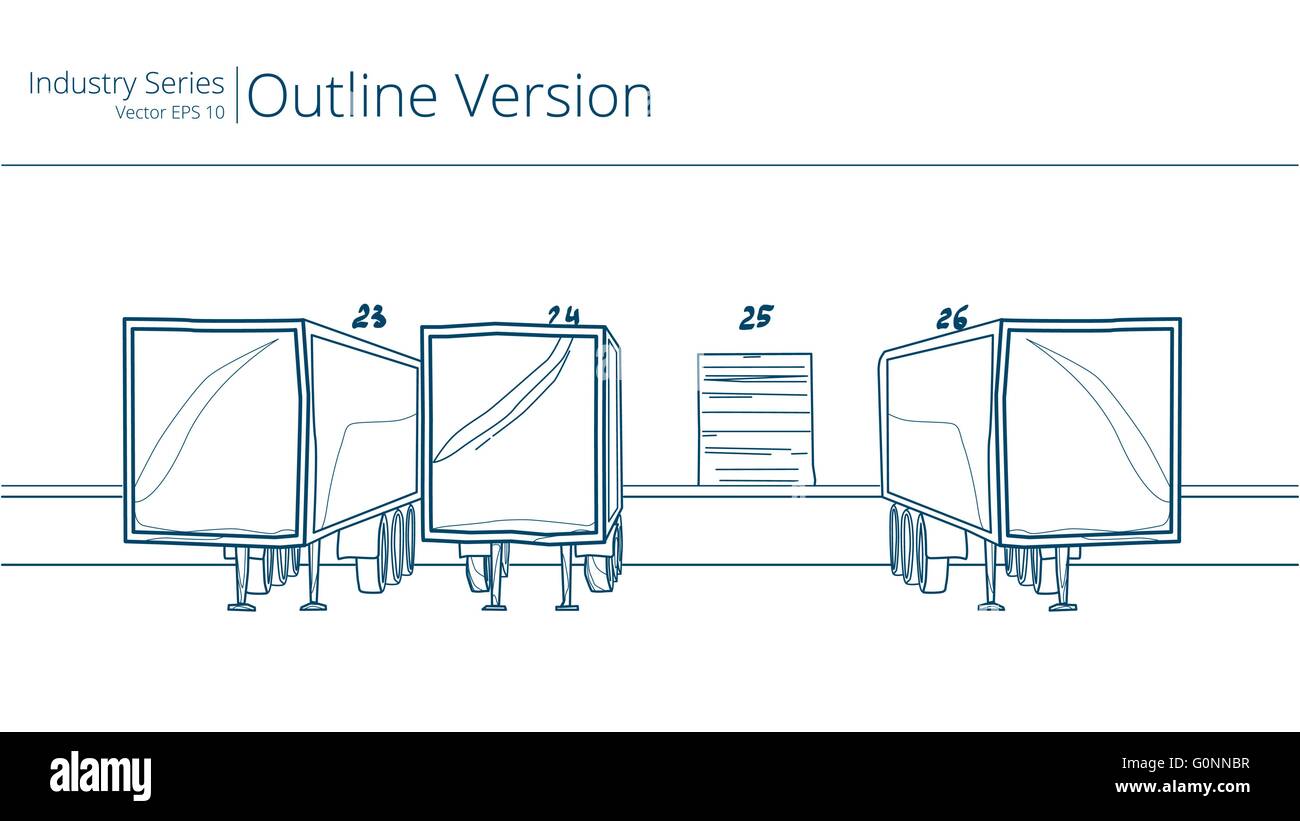 Vector illustration of Loading Dock, Outline Series Stock Vector Image ...