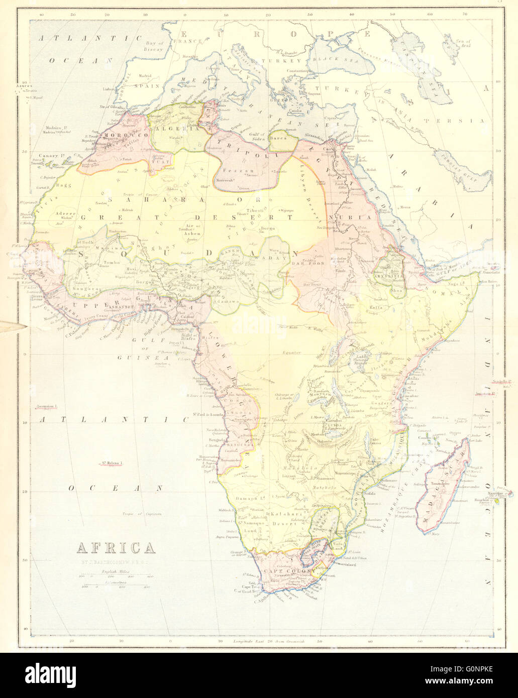 Africa map 1870 hi-res stock photography and images - Alamy